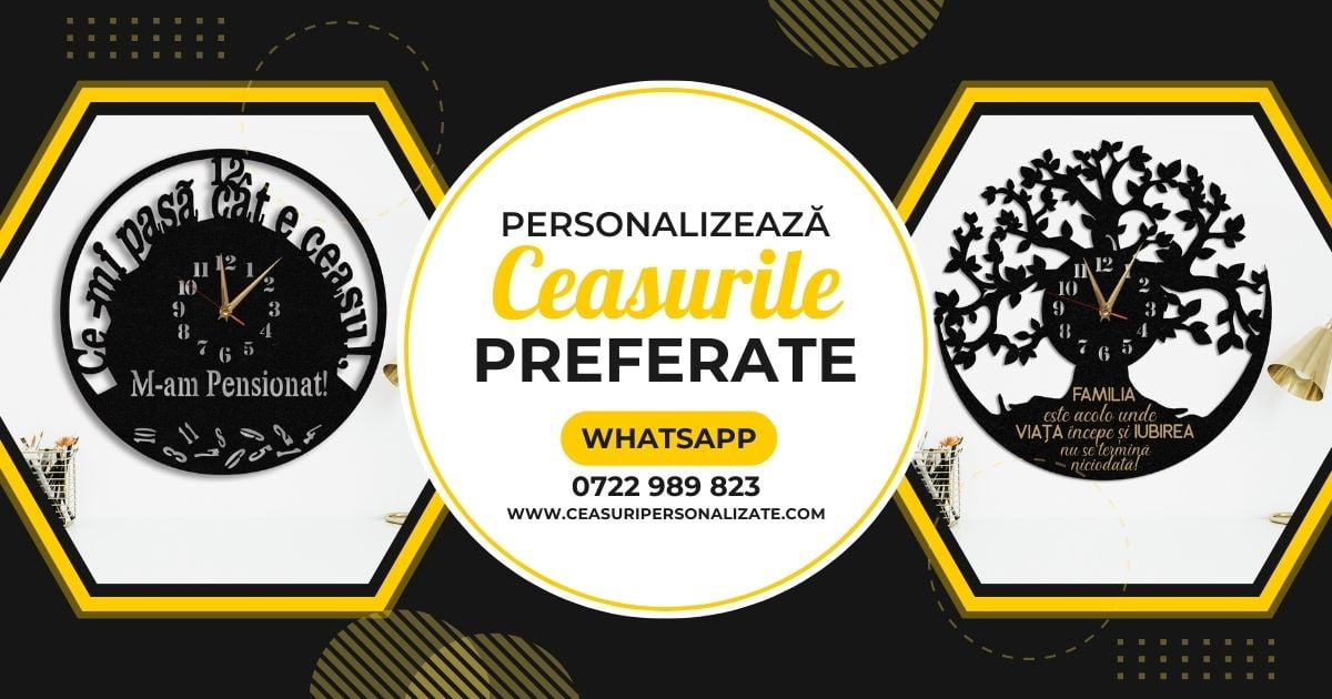 Ceasuri Personalizate de Perete | Cadouri Unice cu Livrare Rapidă